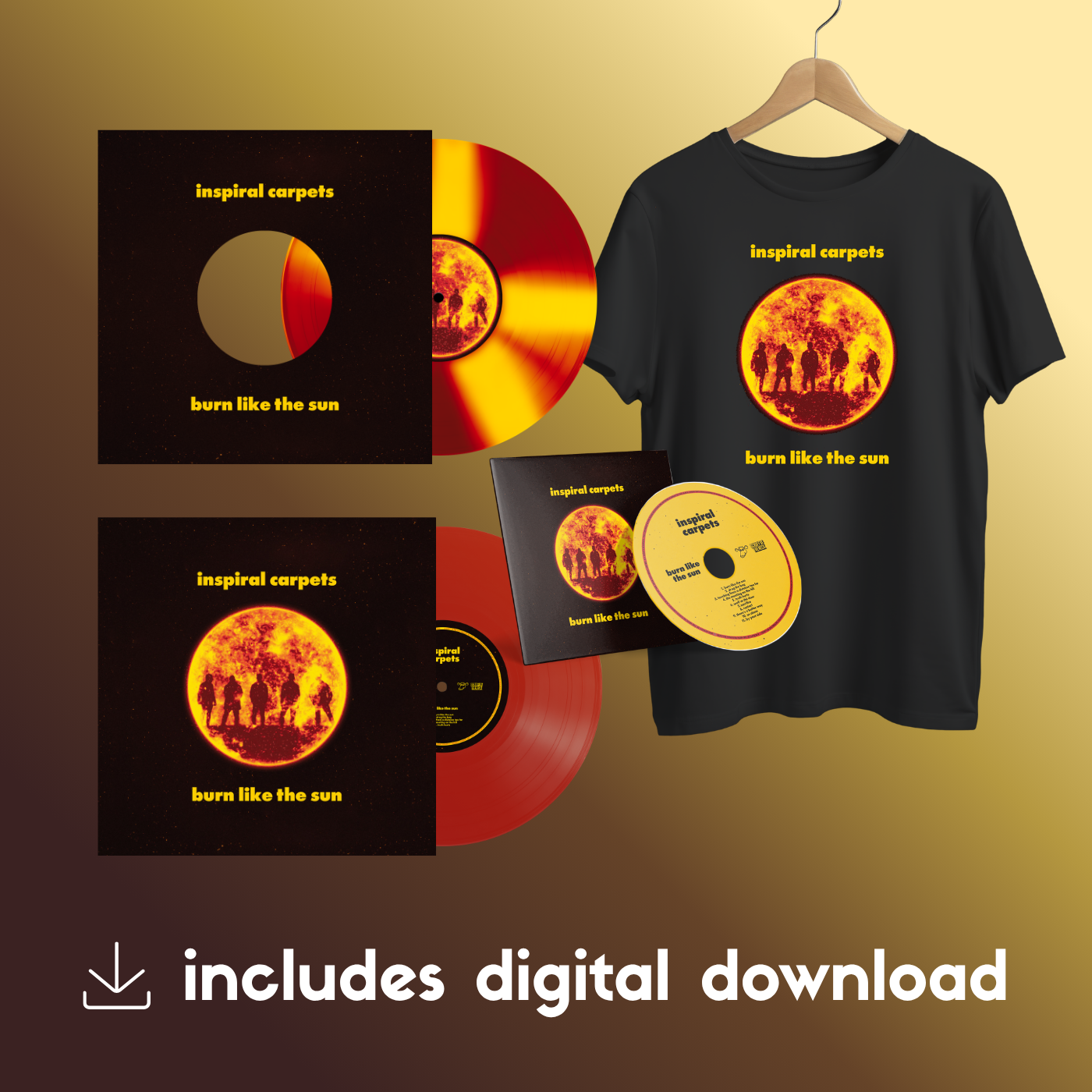 Inspiral Carpets - 'Burn Like The Sun' - Cornetto 'Solar Flare' Vinyl